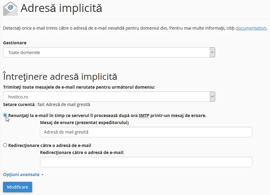 Definir una dirección de correo electrónico predeterminada en cPanel ...